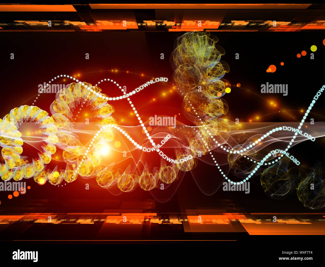 Abstract design made of technological elements and directional abstract ...