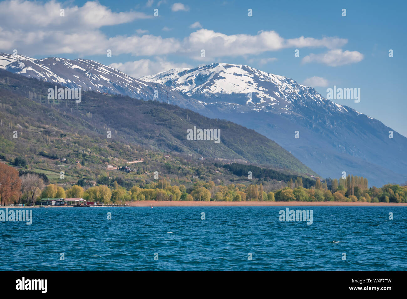 Snow capped peaks around Lake Ohrid Stock Photo - Alamy