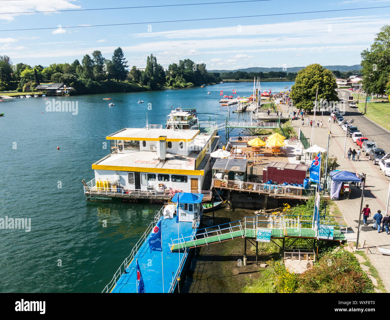 VALDIVIA, CHILE - JANUARY 12, 2018: Waterfront of Valdivia in Southern ...