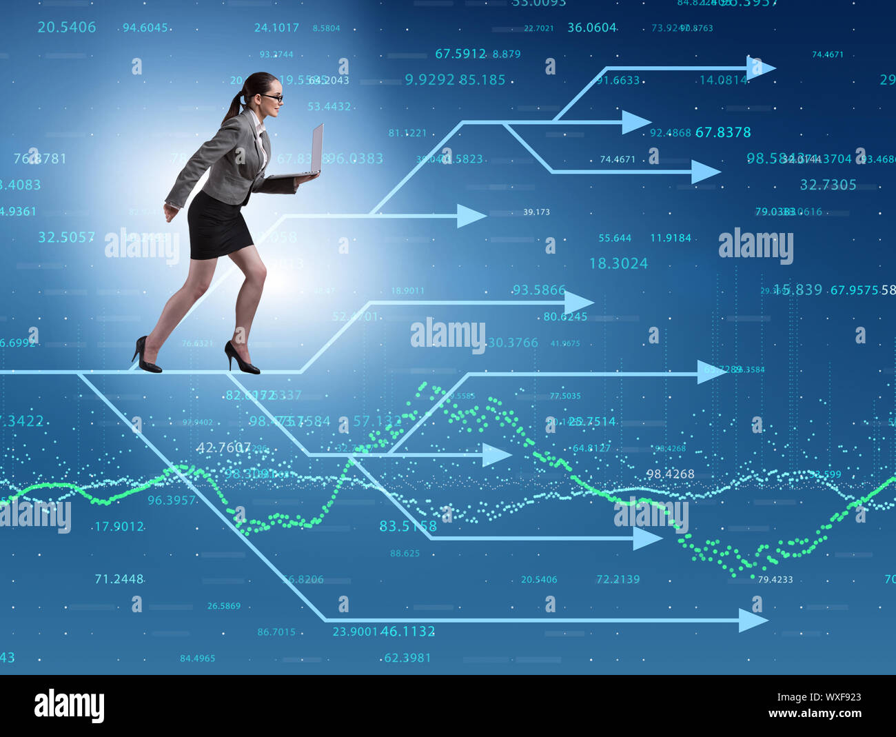 Businessman choosing different career paths in business Stock Photo - Alamy