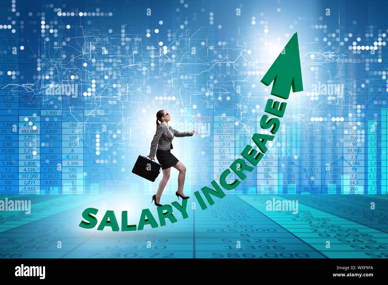 Employee in salary increase concept Stock Photo - Alamy