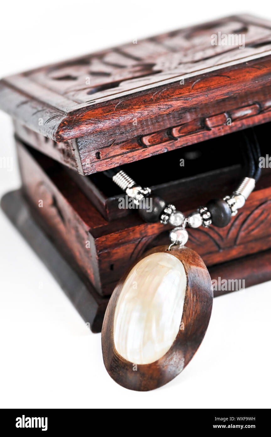 Beautiful handcrafted wooden box aboriginal hi-res stock photography ...