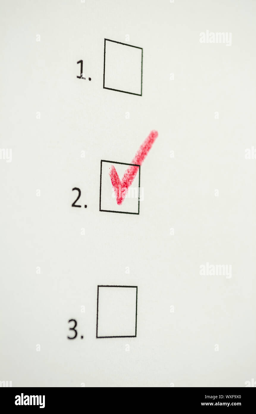 Red tick check mark in hi-res stock photography and images - Alamy