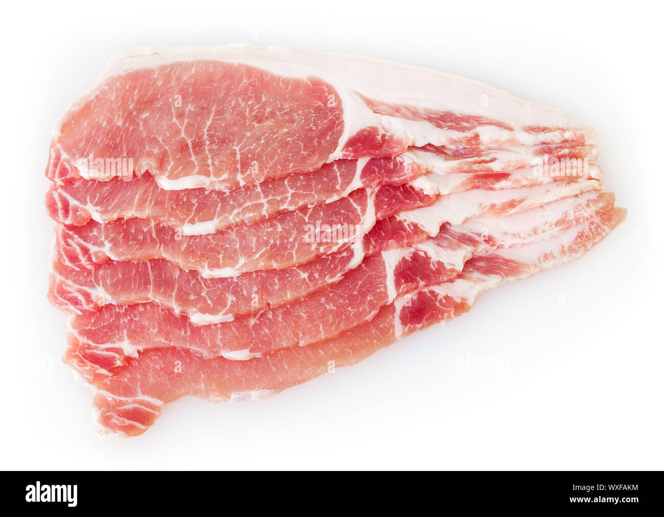 Raw pork meat isolated on white background with clipping path Stock ...