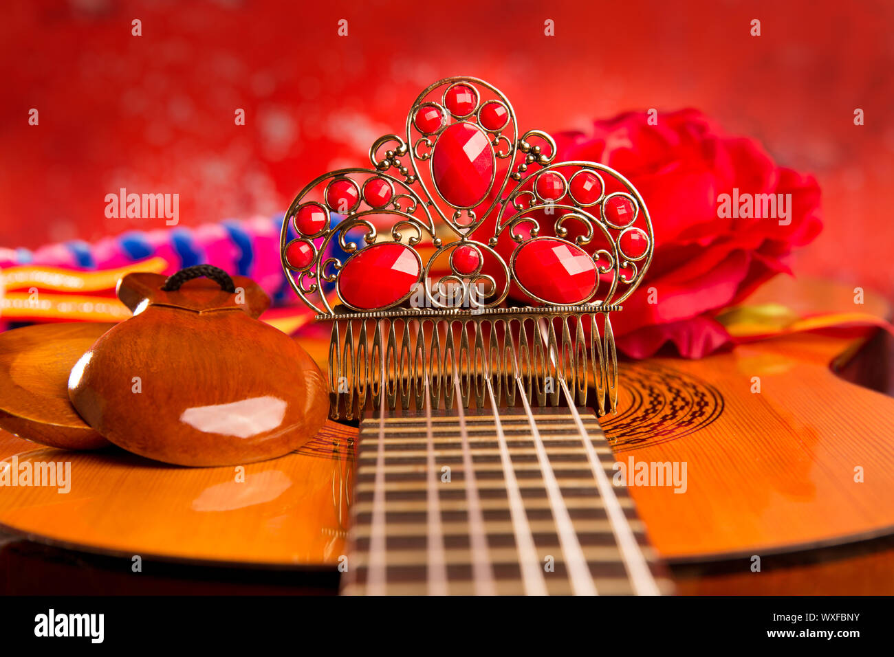 Beautiful spanish flamenco dancer castanets hi-res stock photography ...