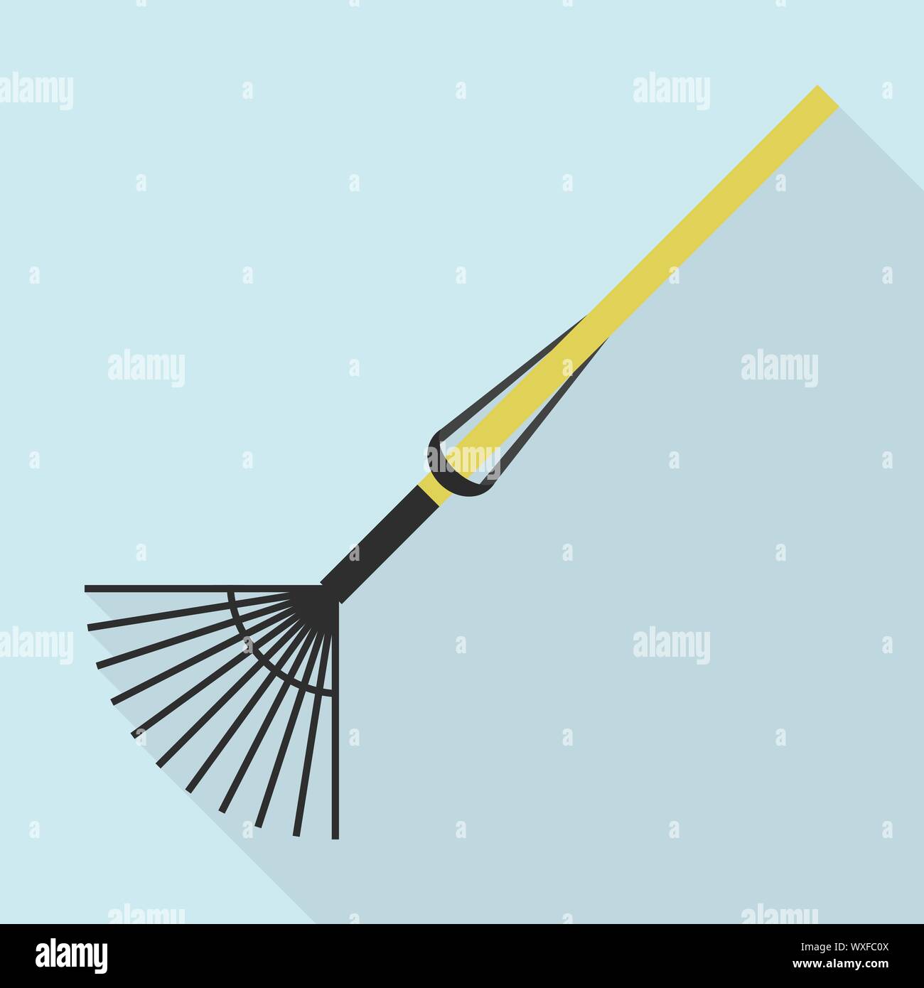 Leaf rake icon. Flat illustration of leaf rake vector icon for web ...