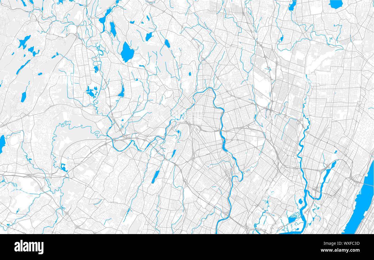 Rich detailed vector area map of Paterson, New Jersey, USA. Map ...