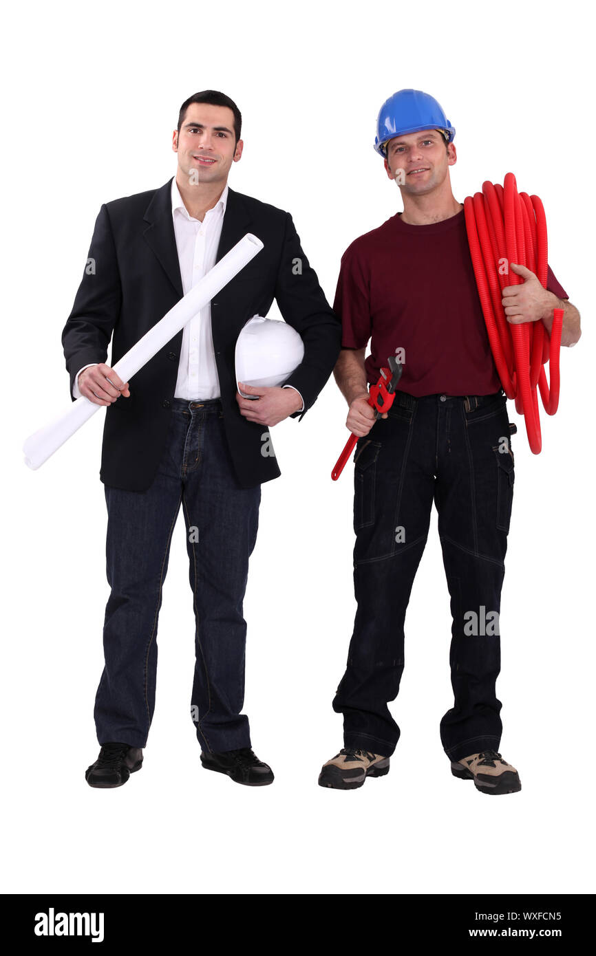 Architect with a plumber Stock Photo - Alamy Architect with a plumber Stock Photo - Alamy