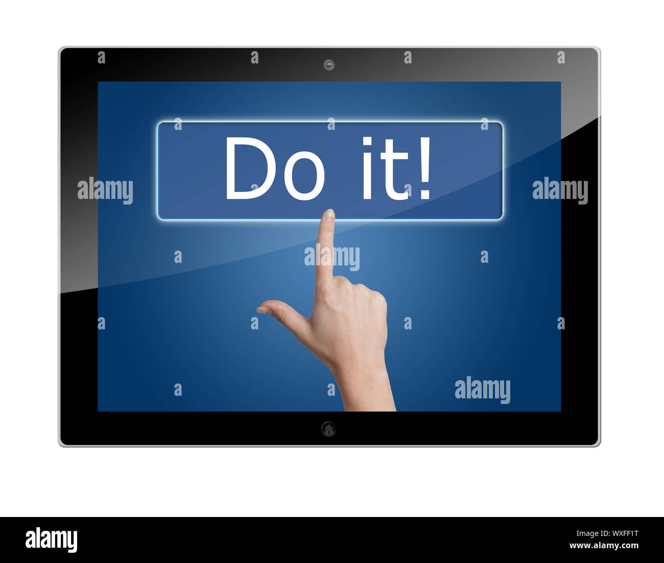 Goal hand pressing button Cut Out Stock Images & Pictures - Alamy