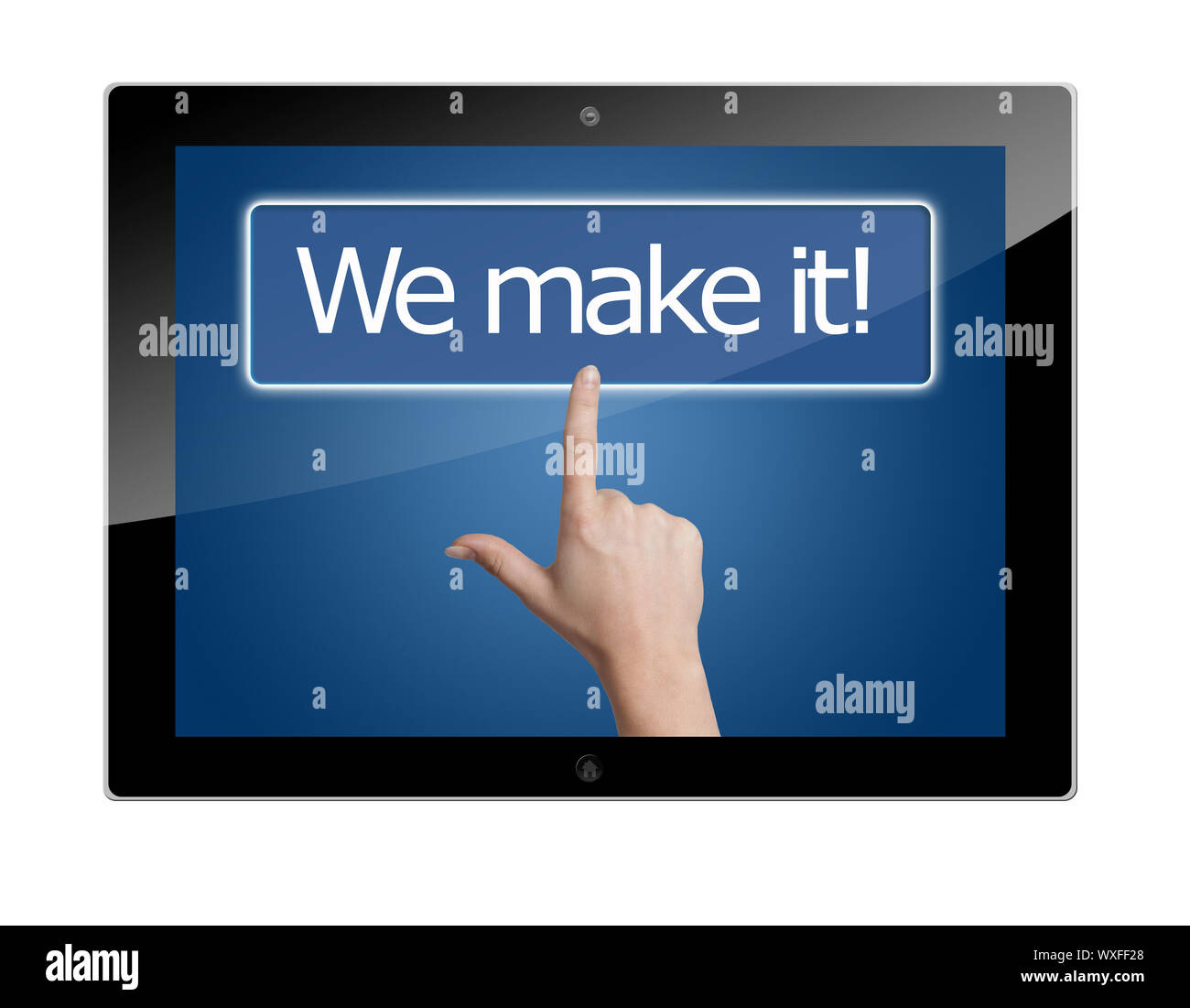 Goal hand pressing button Cut Out Stock Images & Pictures - Alamy