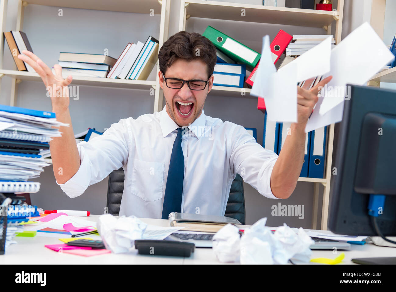 Angry and scary businessman in the office Stock Photo - Alamy
