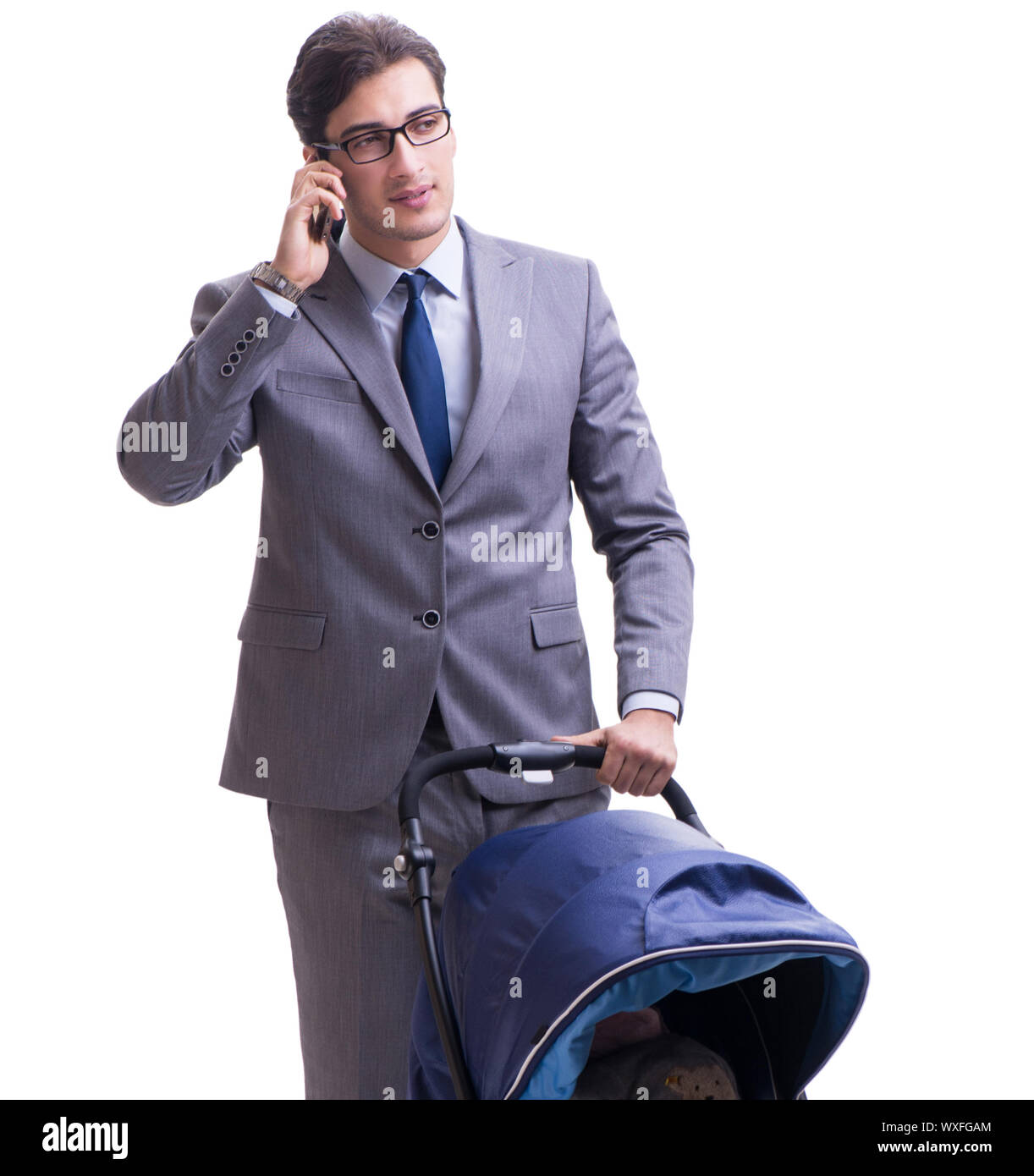 Young man pushing pram hi-res stock photography and images - Alamy