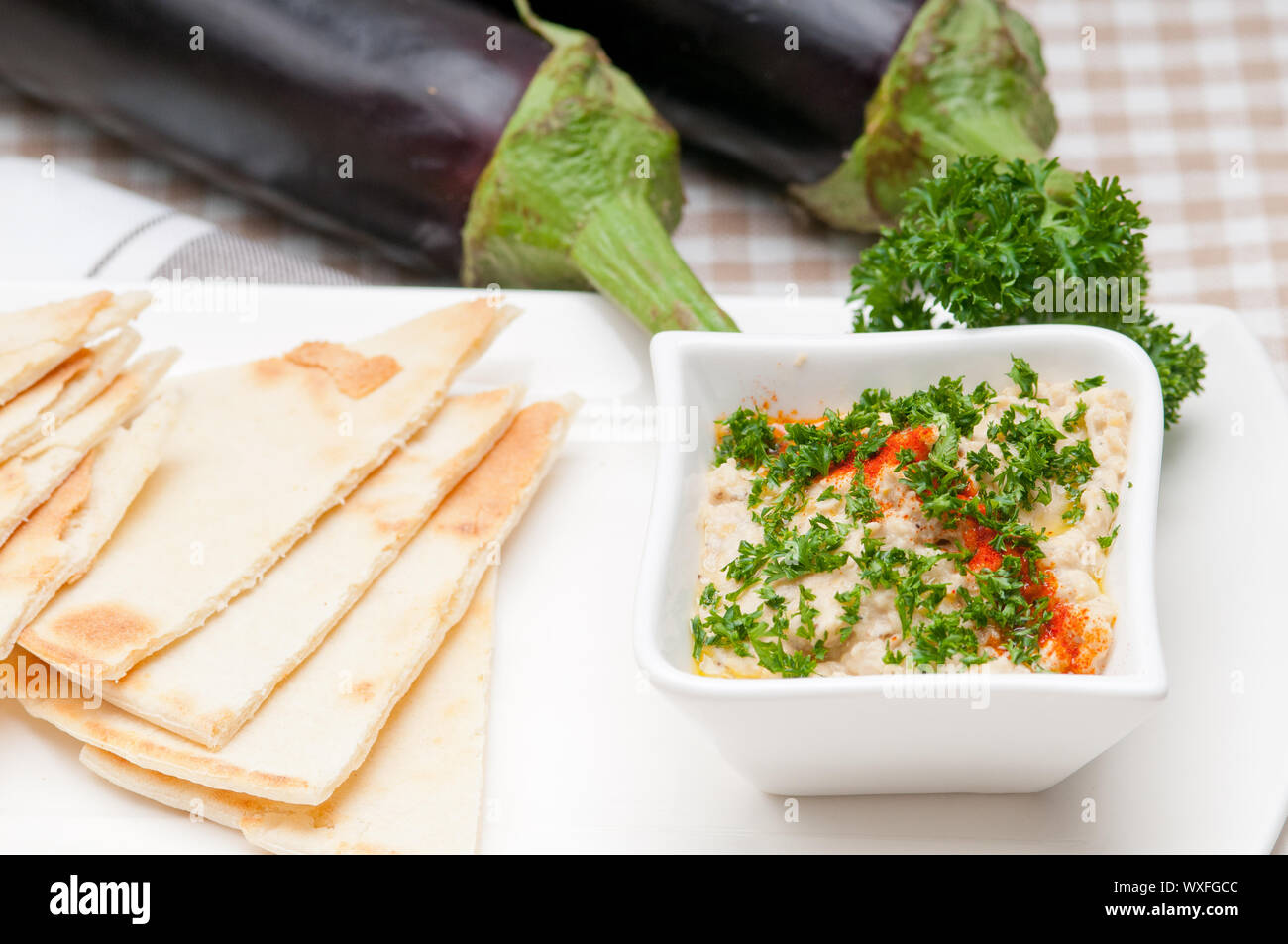 fresh traditional moutabal baba ghanoush eggplant dip Stock Photo - Alamy