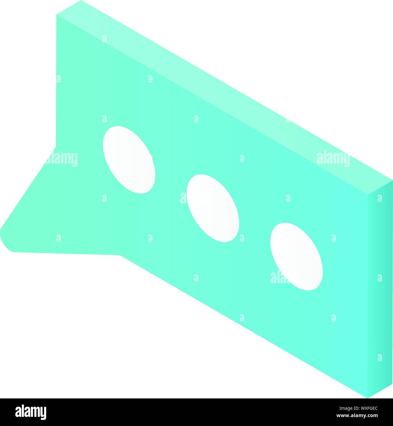 Chat bubble with points icon. Isometric of chat bubble with points ...