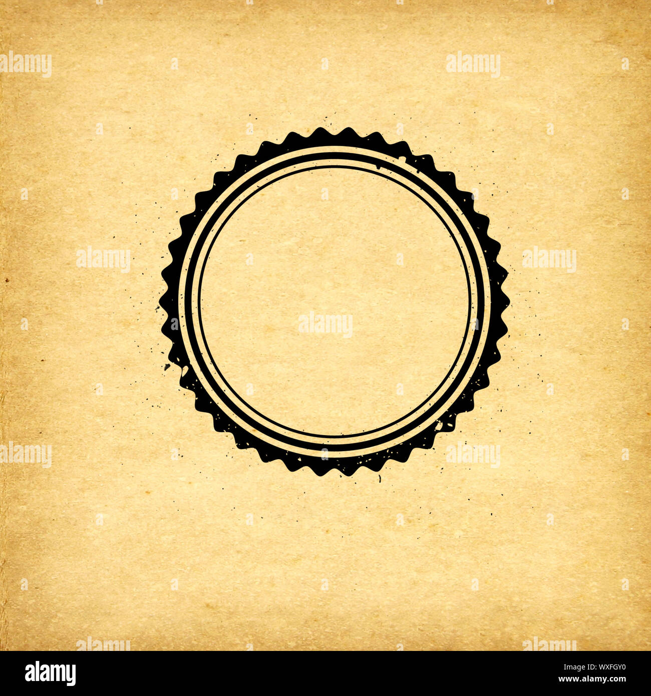 Badge label vintage background on old paper Stock Photo - Alamy