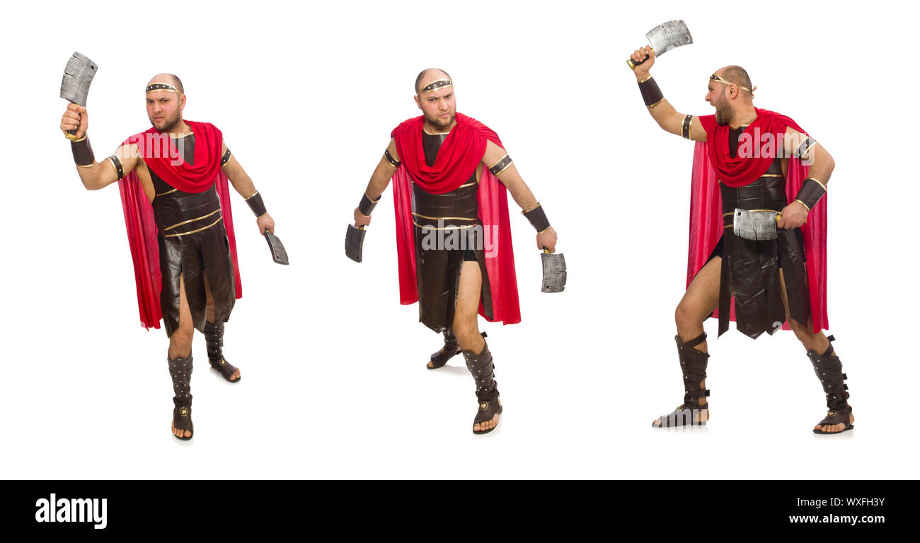 Gladiator isolated on white background Stock Photo - Alamy