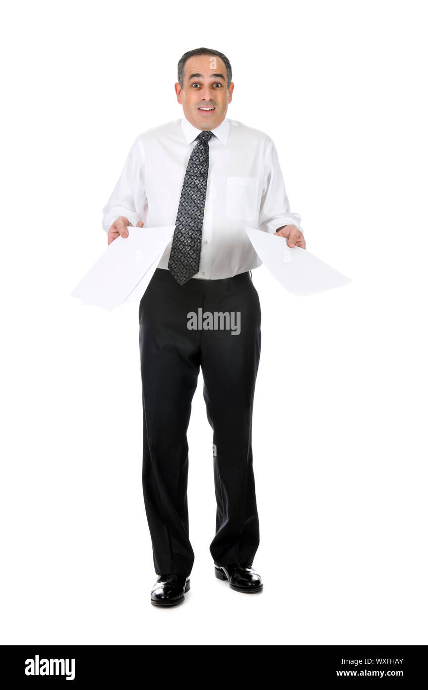 Confused man papers Cut Out Stock Images & Pictures - Alamy