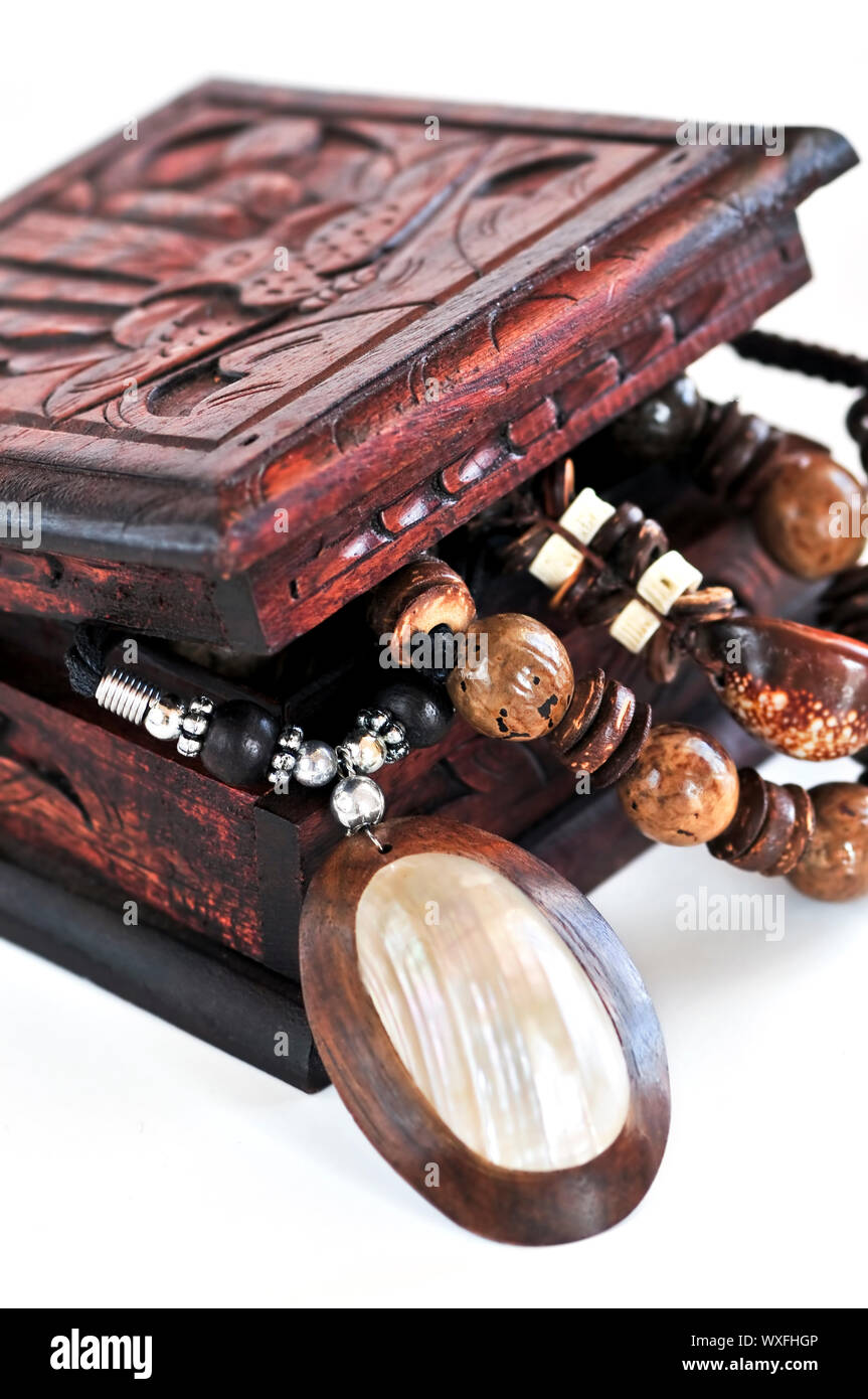 Beautiful handcrafted wooden box aboriginal hi-res stock photography ...