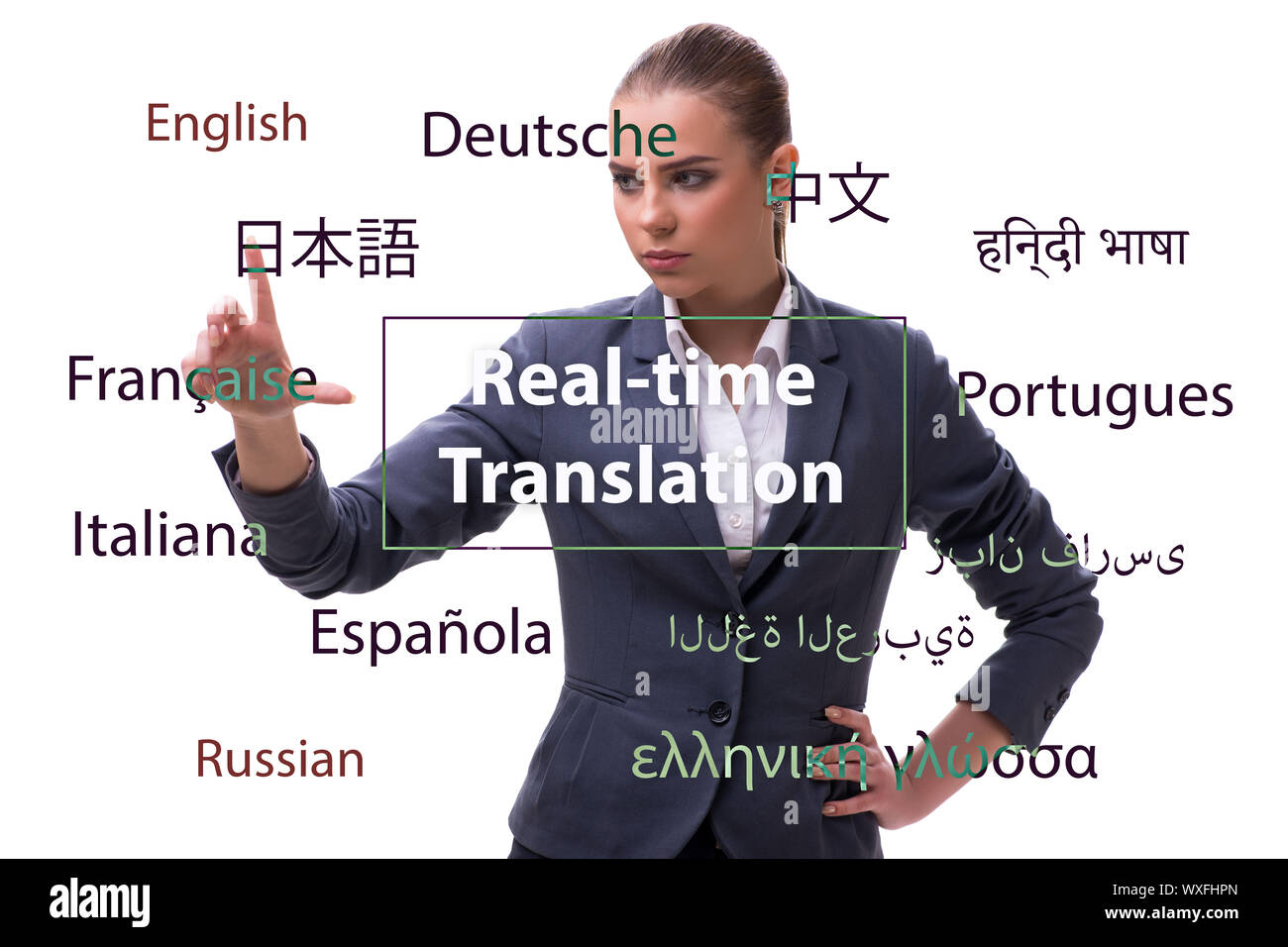Concept of online translation from foreign language Stock Photo - Alamy