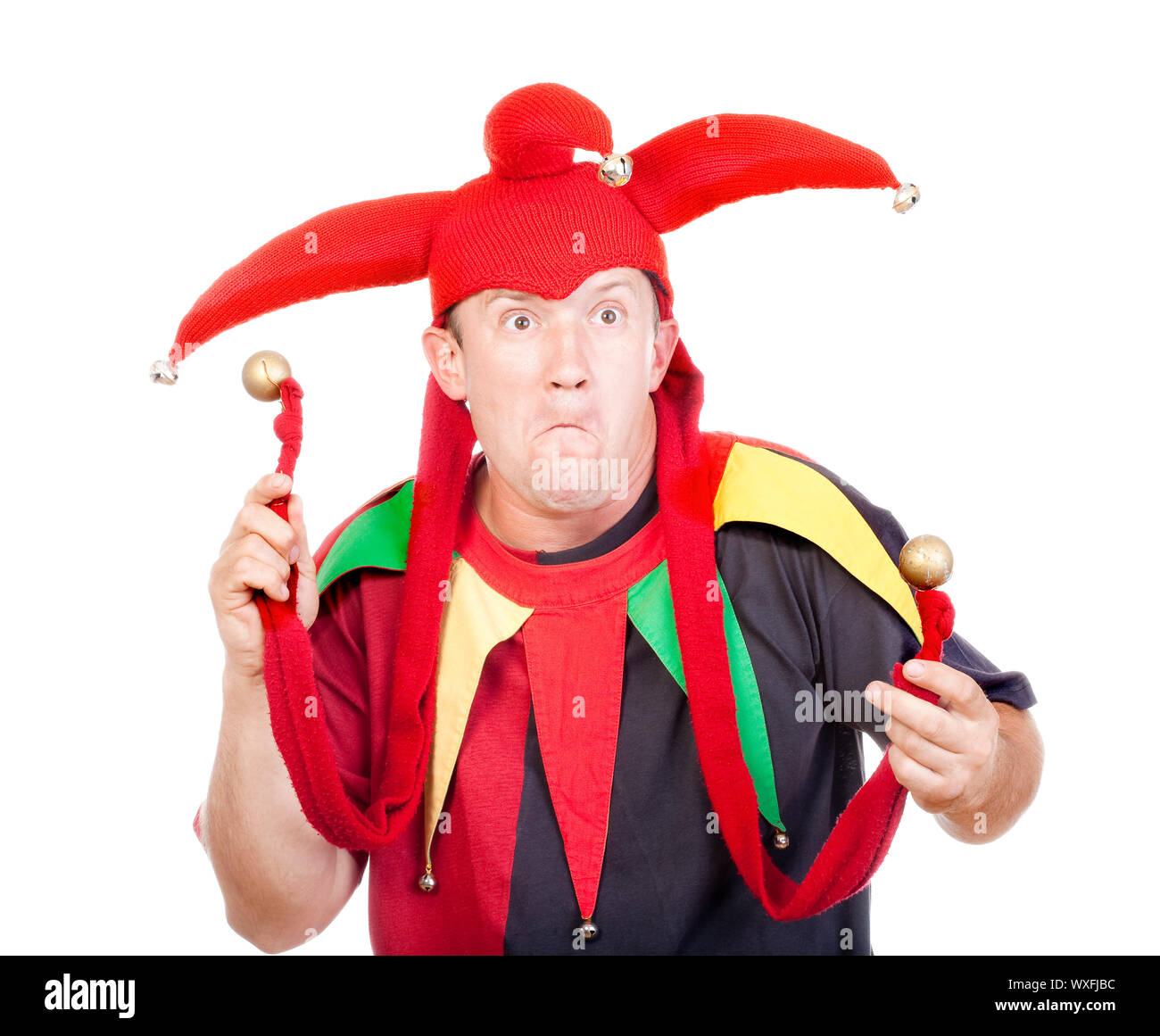 portrait of jester - entertaining figure in typical costume Stock Photo ...