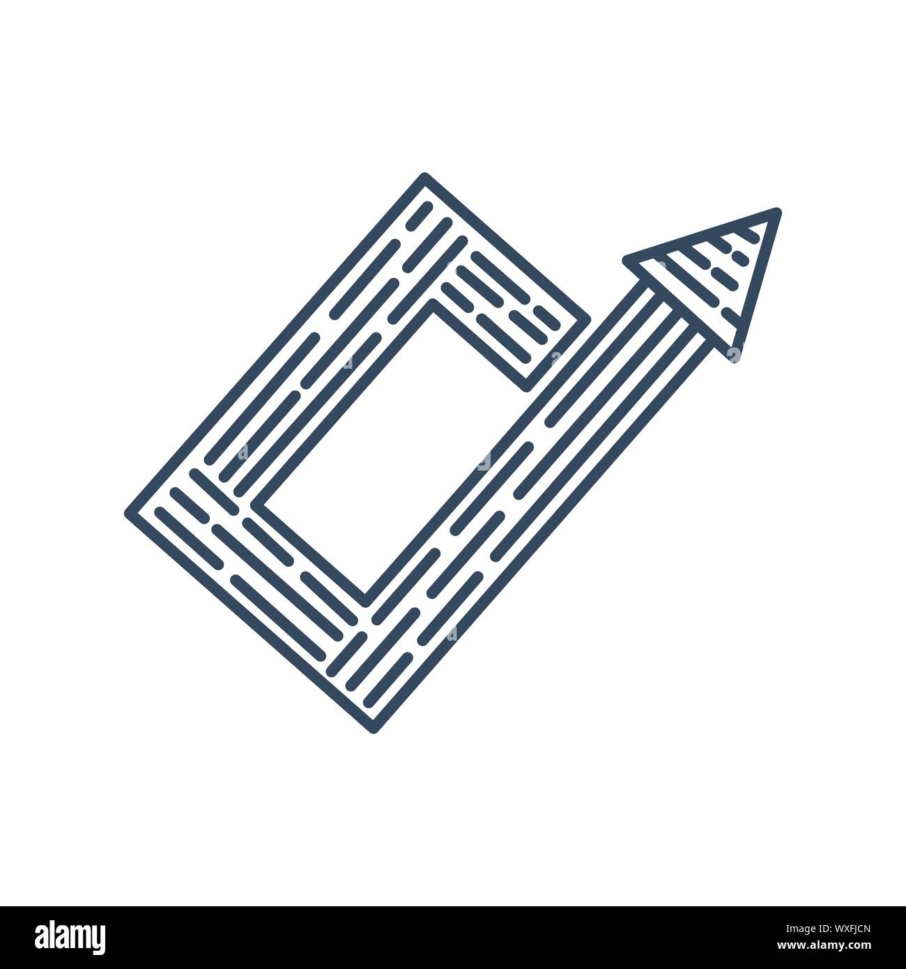 Rectangle Arrow Up Direction collection Vector outline Stock Vector ...