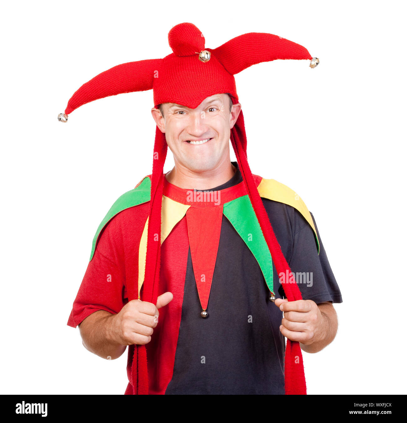 portrait of jester - entertaining figure in typical costume Stock Photo ...