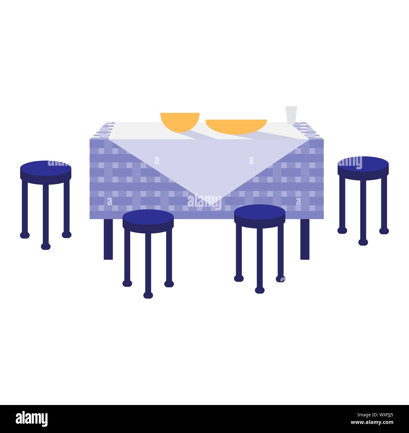 Dinner table, Home furniture interior objects and style theme Colorful ...