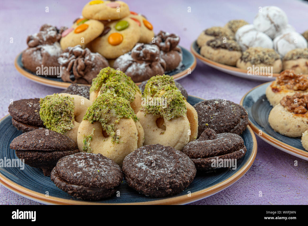 Turkish traditional sweets and cookies, candy. Bakery products. Sweet ...
