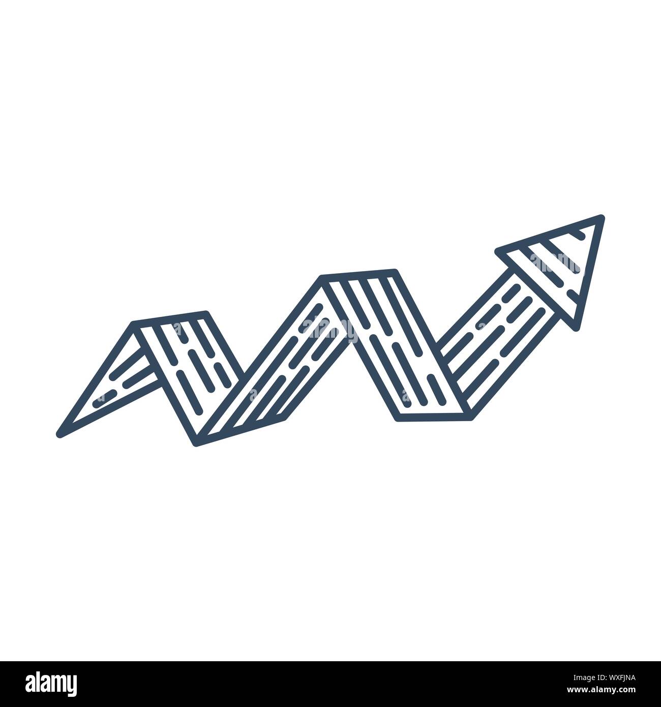 Zigzag Arrow Design Up Direction collection Vector outline Stock Vector Image & Art - Alamy