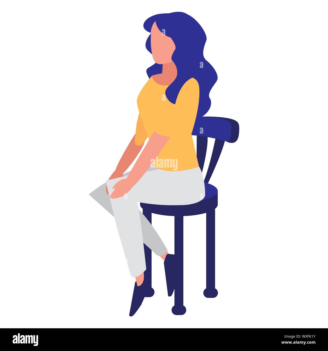 Woman inside house design, Home avatar person human and portrait theme ...