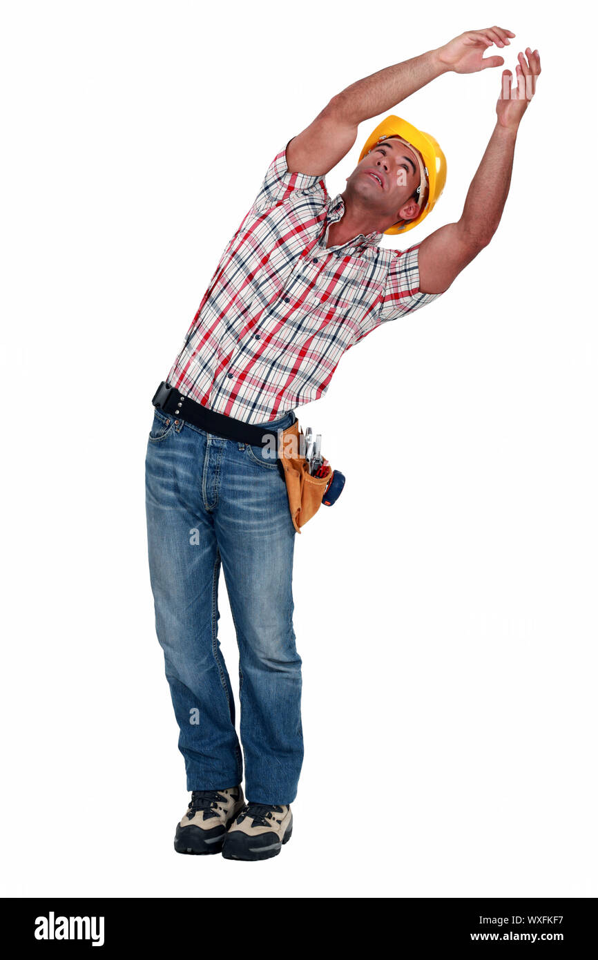 Laborer on white background Stock Photo - Alamy