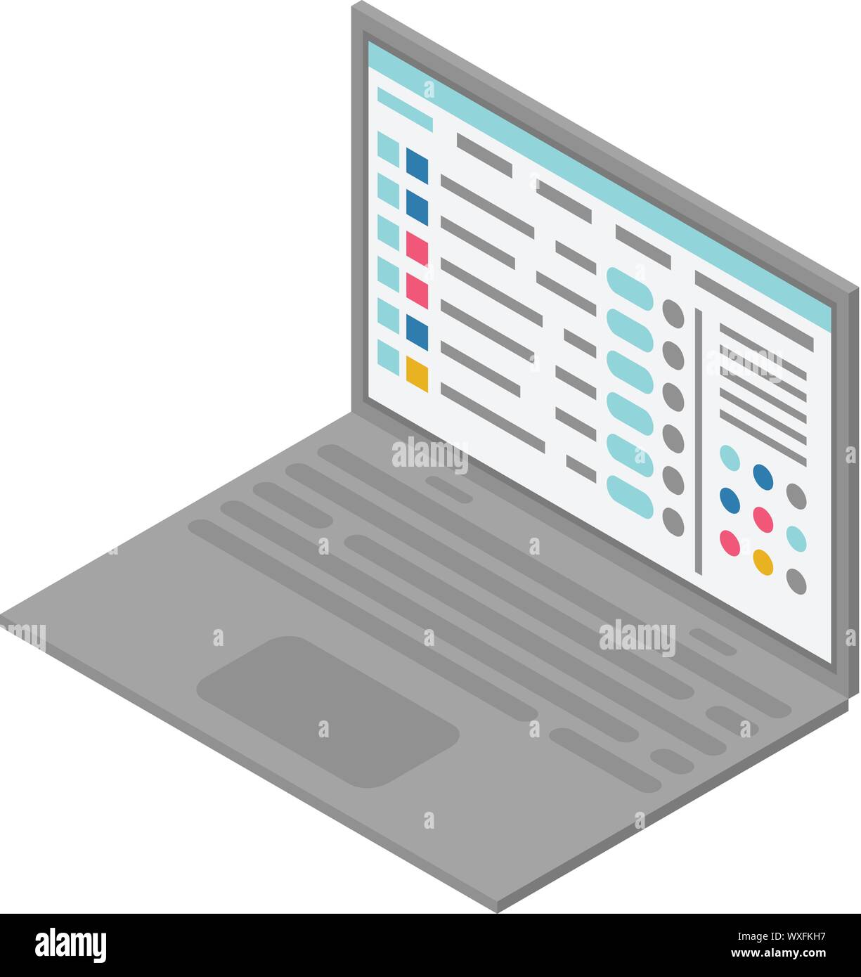Modern laptop icon. Isometric of modern laptop vector icon for web ...