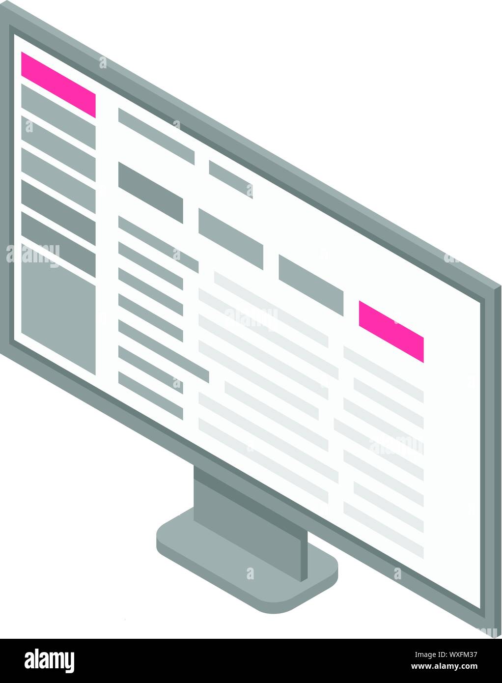 Computer flat monitor icon. Isometric of computer flat monitor vector icon for web design ...