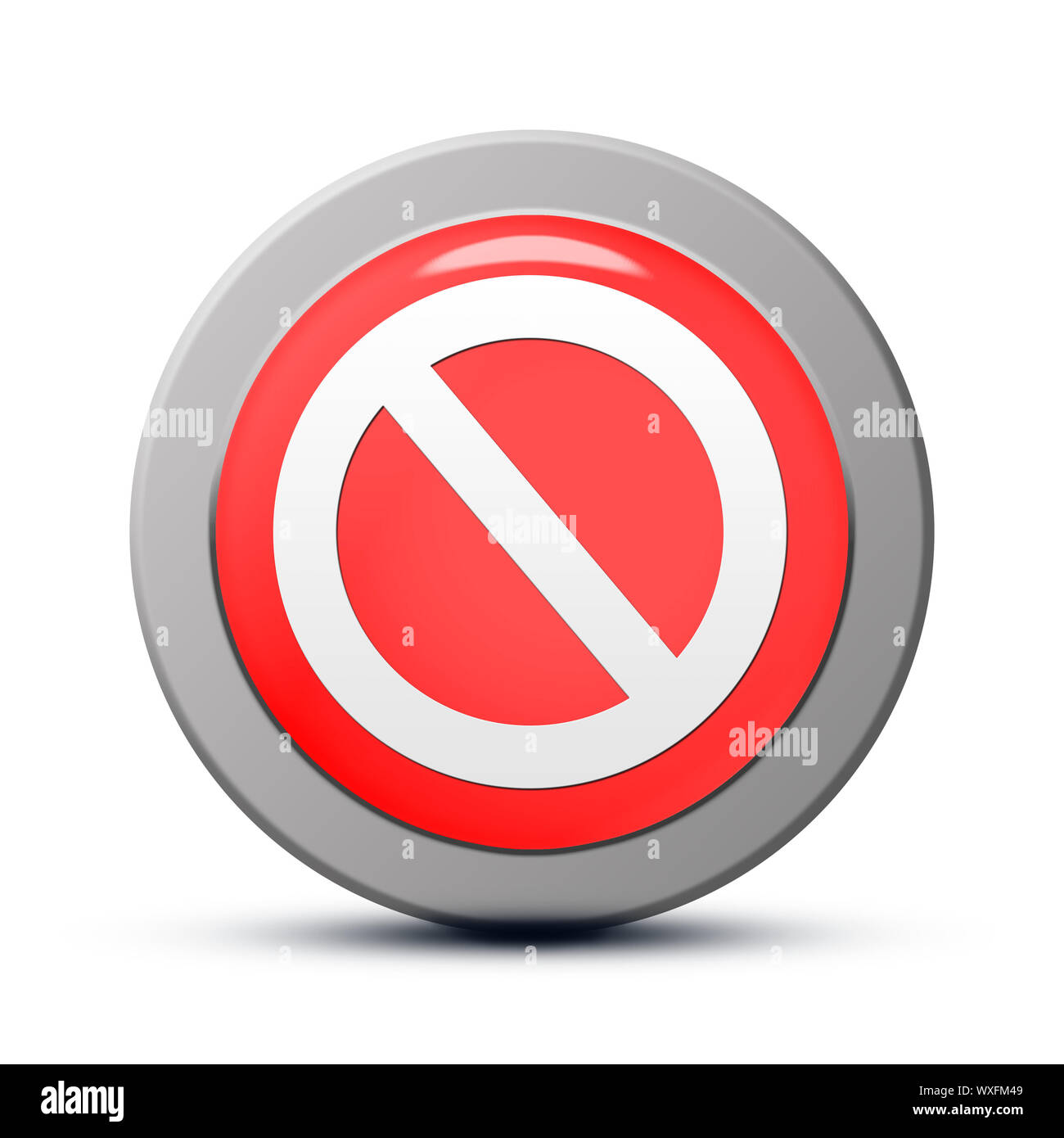 Icon series : red round Access denied button Stock Photo - Alamy