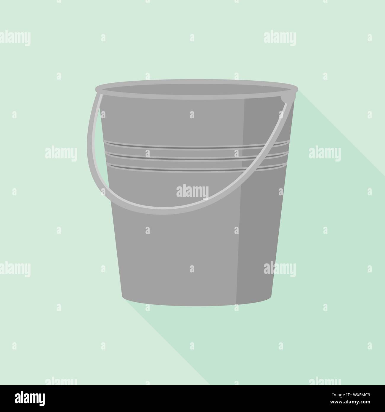 Metal bucket icon. Flat illustration of metal bucket vector icon for ...