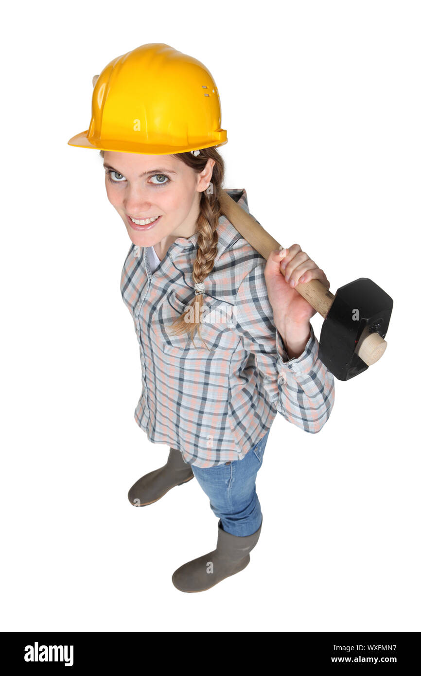 Female manual worker Stock Photo - Alamy