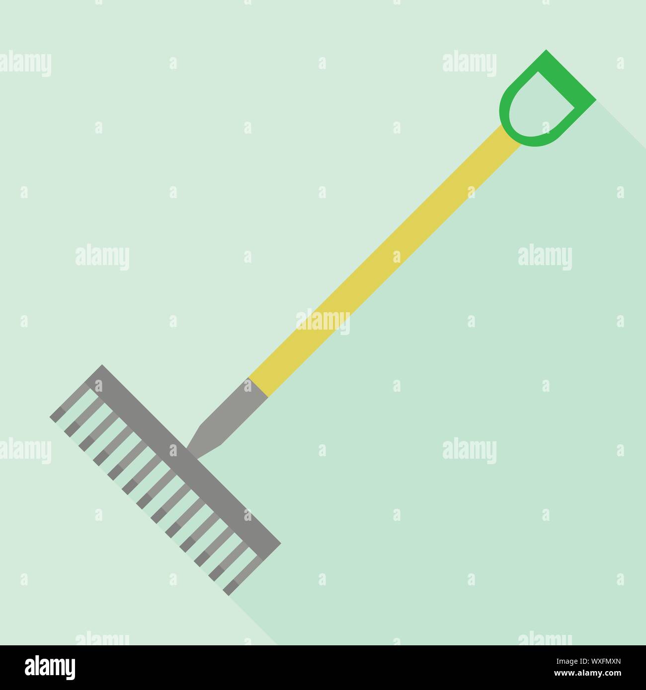 Garden rake icon. Flat illustration of garden rake vector icon for web ...