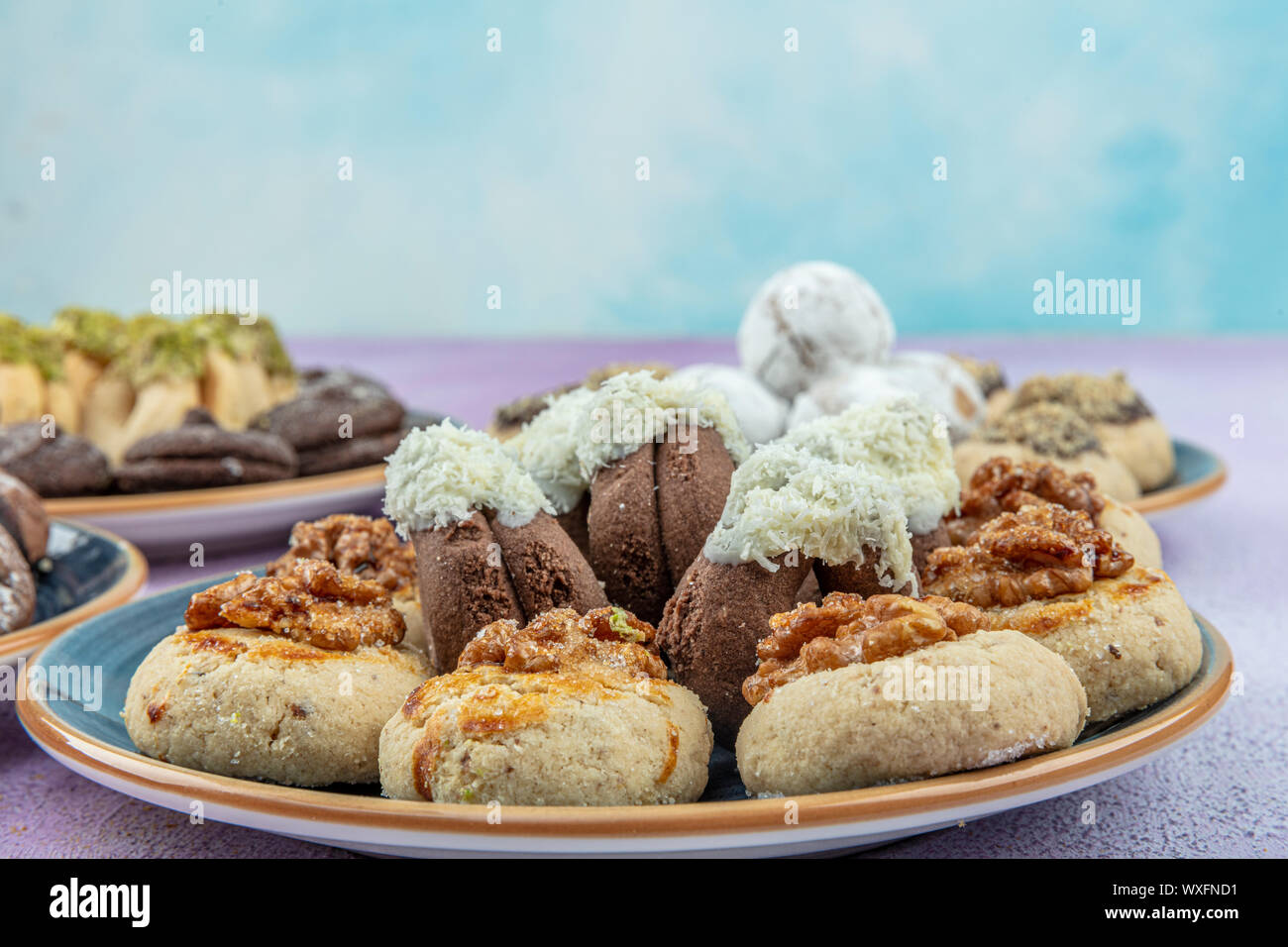 Turkish traditional sweets and cookies, candy. Bakery products. Sweet ...