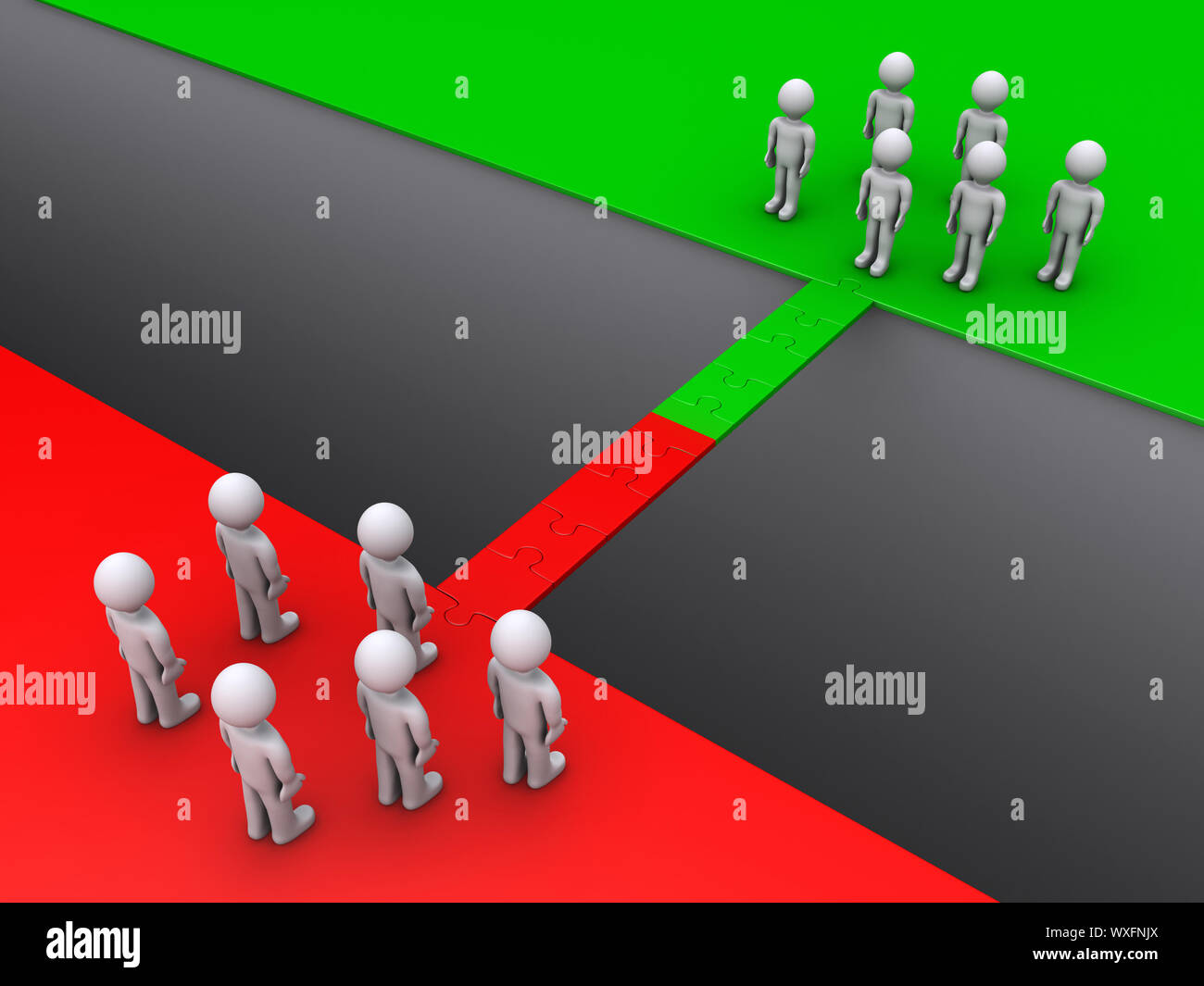 Bridge people two sides hi-res stock photography and images - Alamy