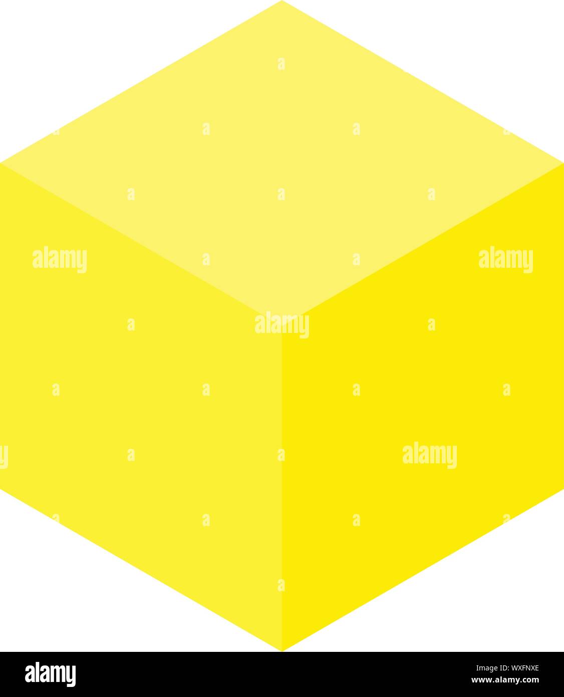 Yellow cube icon. Isometric of yellow cube vector icon for web design ...