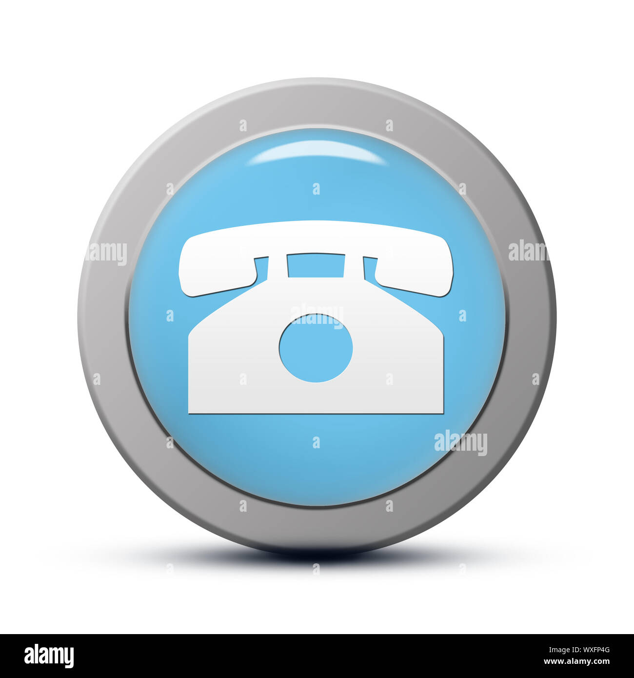 blue round Icon series : Phone button Stock Photo - Alamy