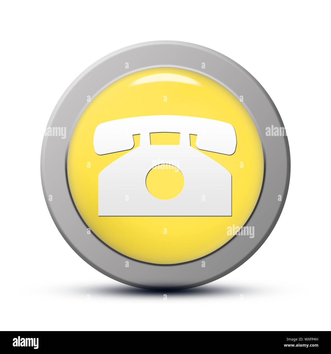 yellow round Icon series : Phone button Stock Photo - Alamy