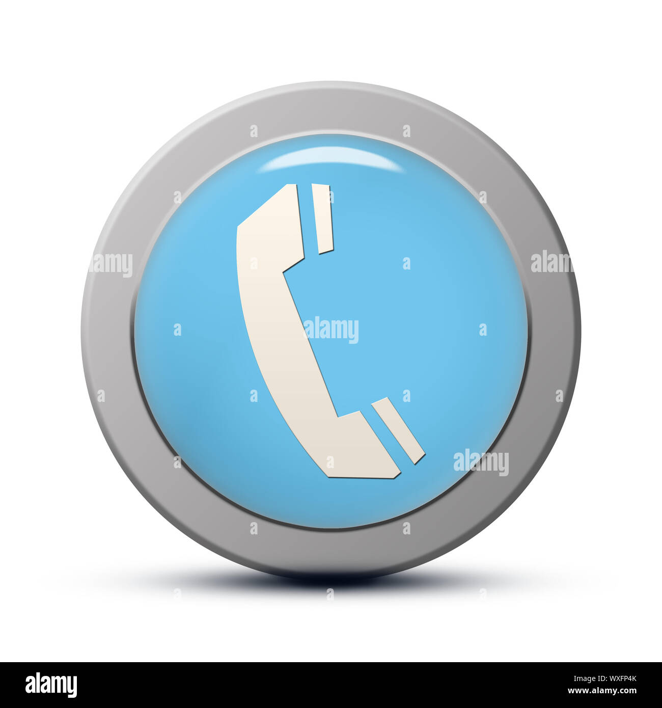 blue round Icon series : Phone button Stock Photo - Alamy