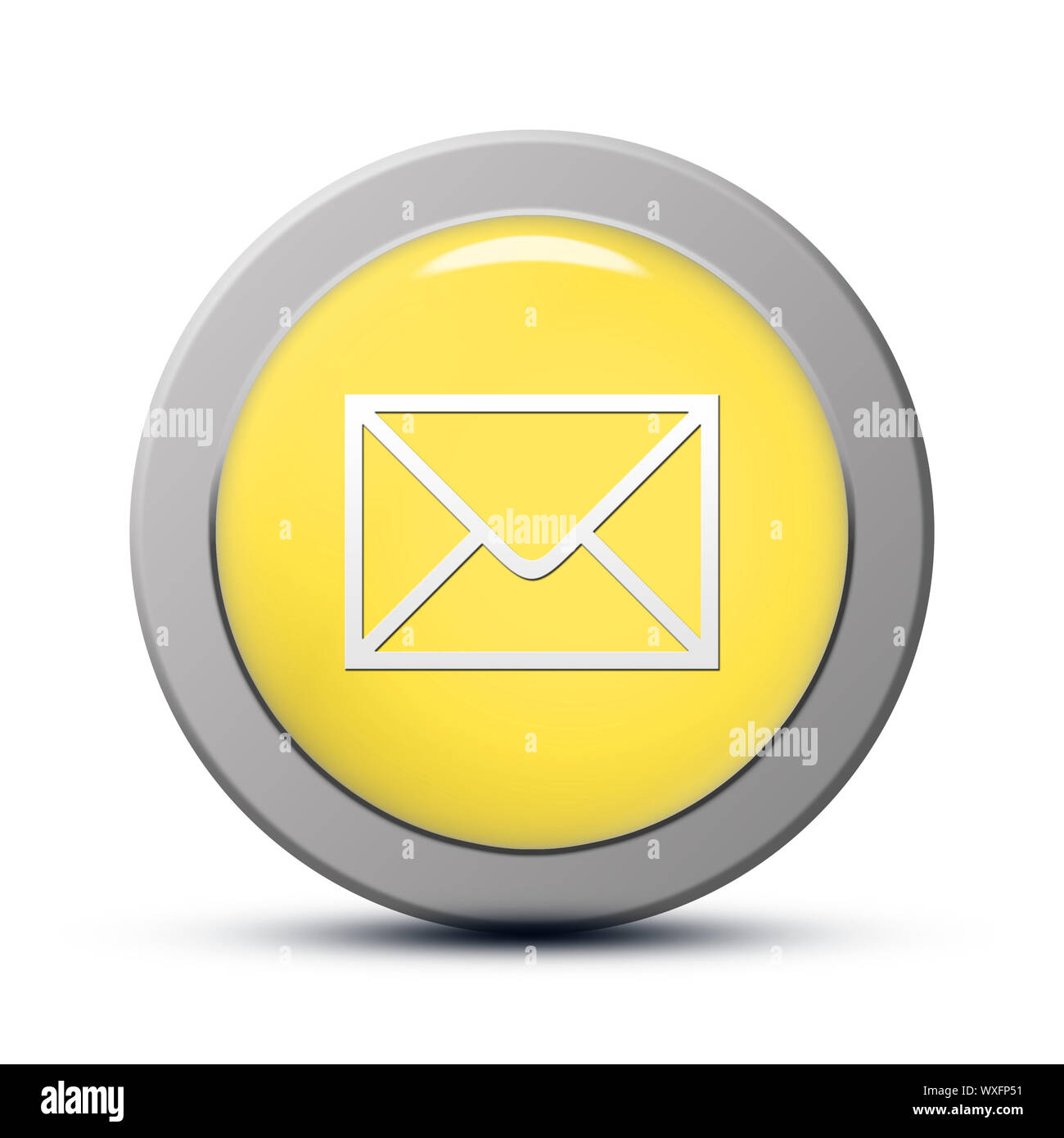 yellow round Icon series : Email button Stock Photo - Alamy