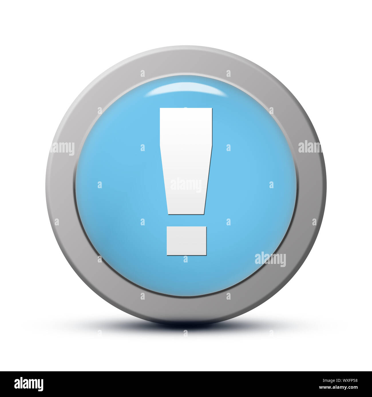 blue round Icon series : Warning button Stock Photo - Alamy