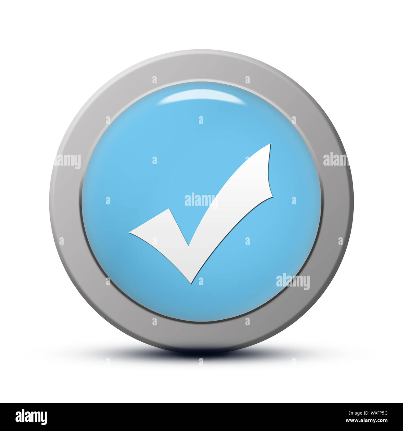 blue round Icon series : Validate button Stock Photo - Alamy