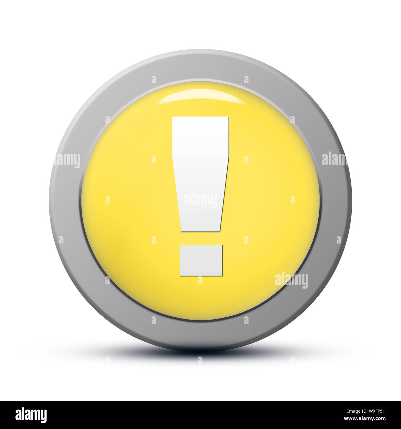 yellow round Icon series : Warning button Stock Photo - Alamy