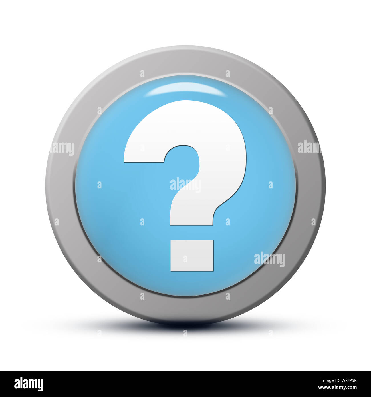 blue round Icon series : Question mark button Stock Photo - Alamy