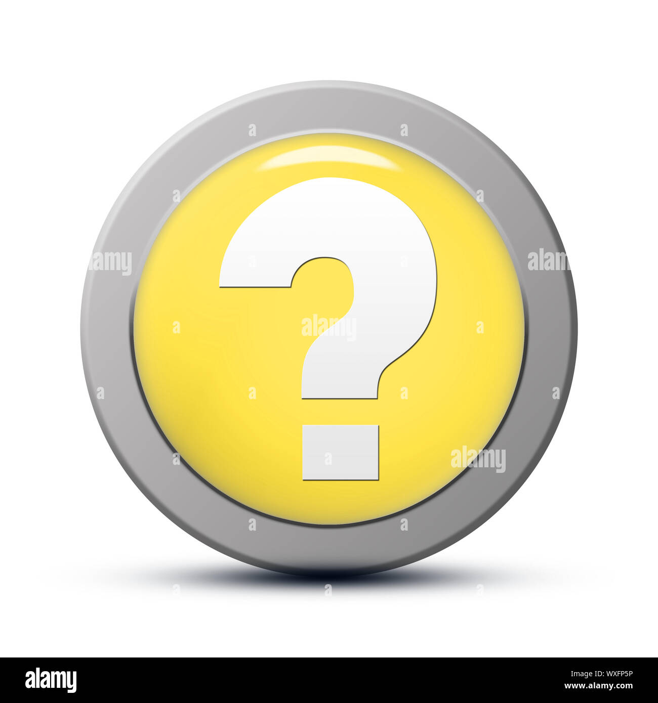 yellow round Icon series : Question mark button Stock Photo - Alamy