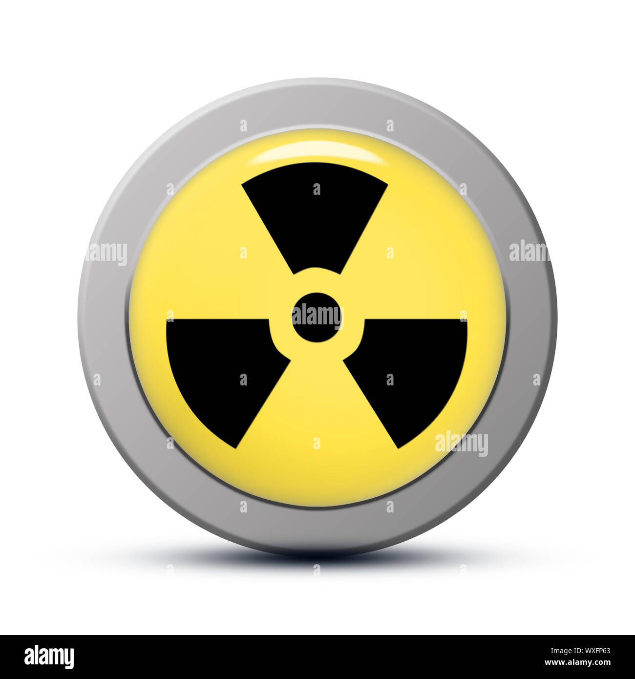 yellow round Icon series : Radiation button Stock Photo - Alamy